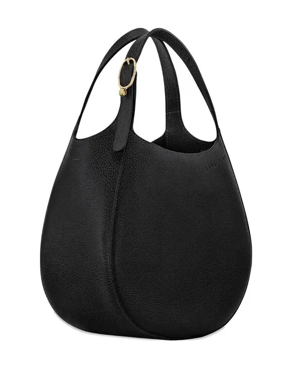 Longchamp Grained-leather Handbag - Black