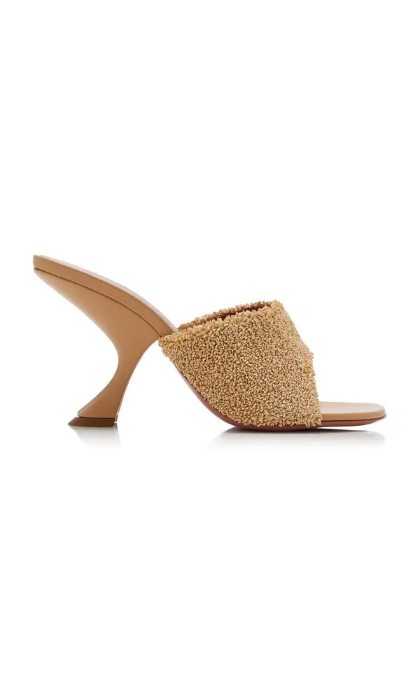 Amina Muaddi Taylor Raffia Sandals - Tan