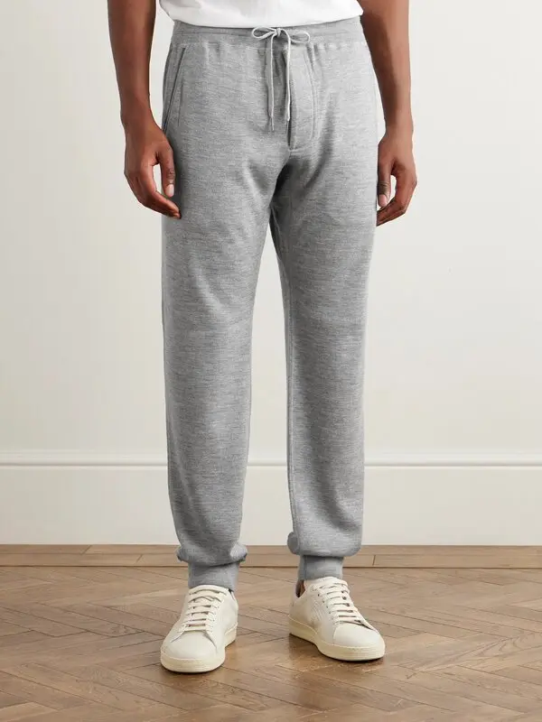 TOM FORD Tapered Cashmere And Silk-blend Sweatpants - Gray