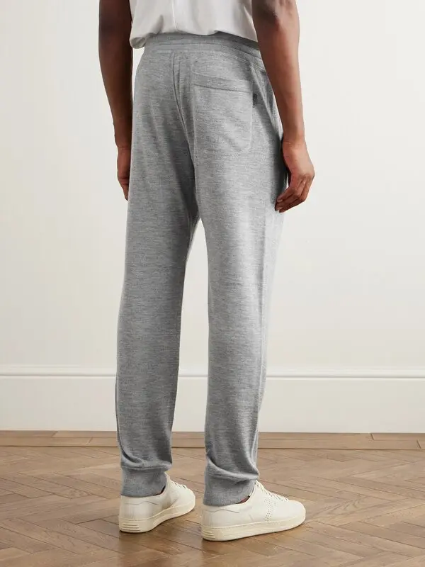 TOM FORD Tapered Cashmere And Silk-blend Sweatpants - Gray