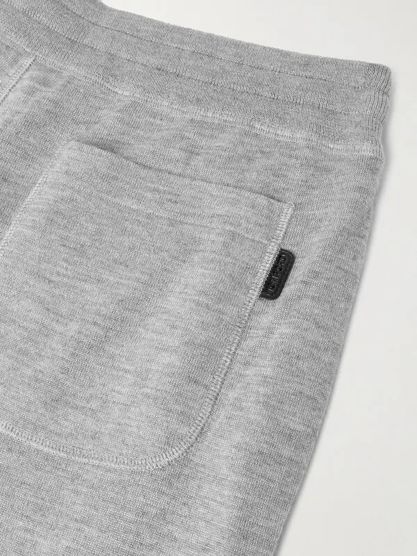TOM FORD Tapered Cashmere And Silk-blend Sweatpants - Gray