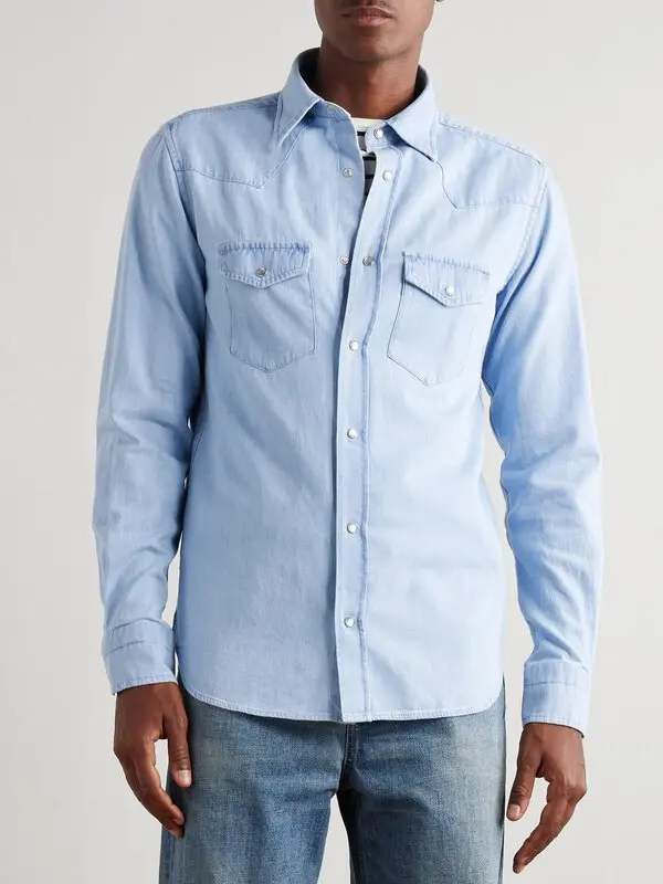 TOM FORD Cotton-chambray Western Shirt