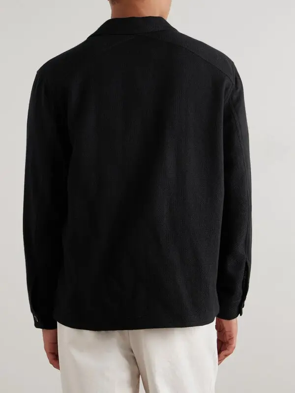 Ralph Lauren Purple Label Basketweave-knit Cashmere Shirt Jacket