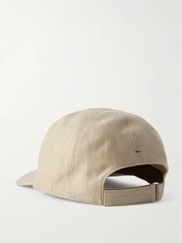 Loro Piana Logo-embroidered Linen Baseball Cap - Neutrals