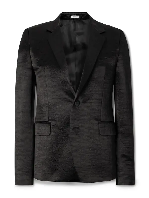 Alexander McQueen Hammered-satin Suit Jacket - Black