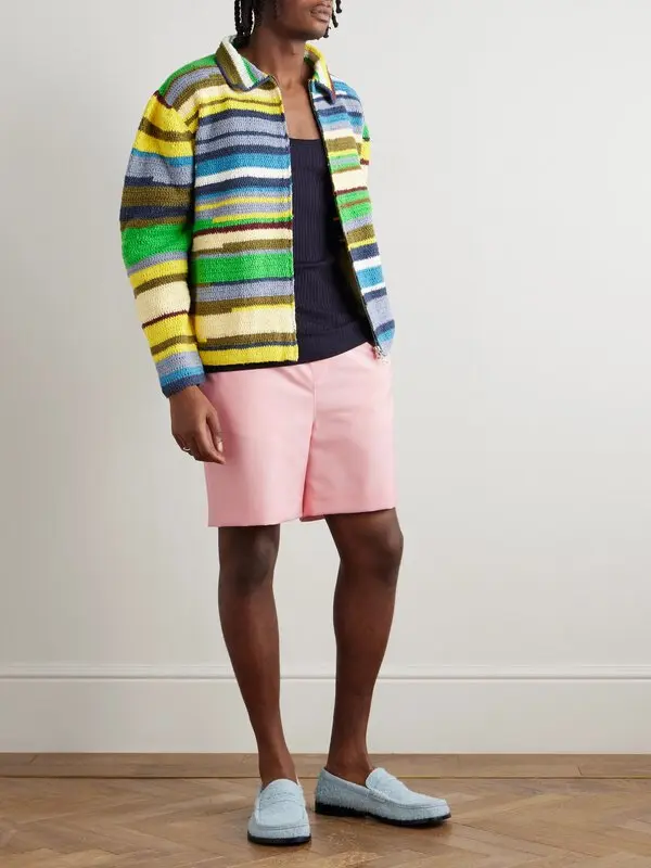 Loewe Straight-leg Logo-embroidered Wool Shorts