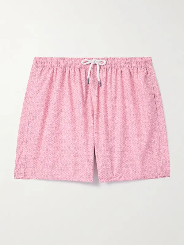 Fedeli Madeira Straight-leg Mid-length Swim Shorts - Pink