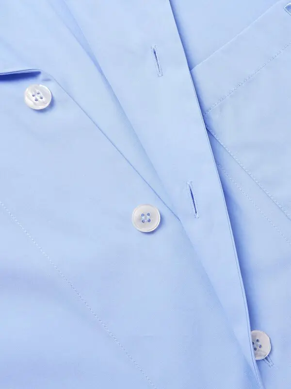 Dolce & Gabbana Camp-collar Logo-embroidered Cotton-poplin Shirt