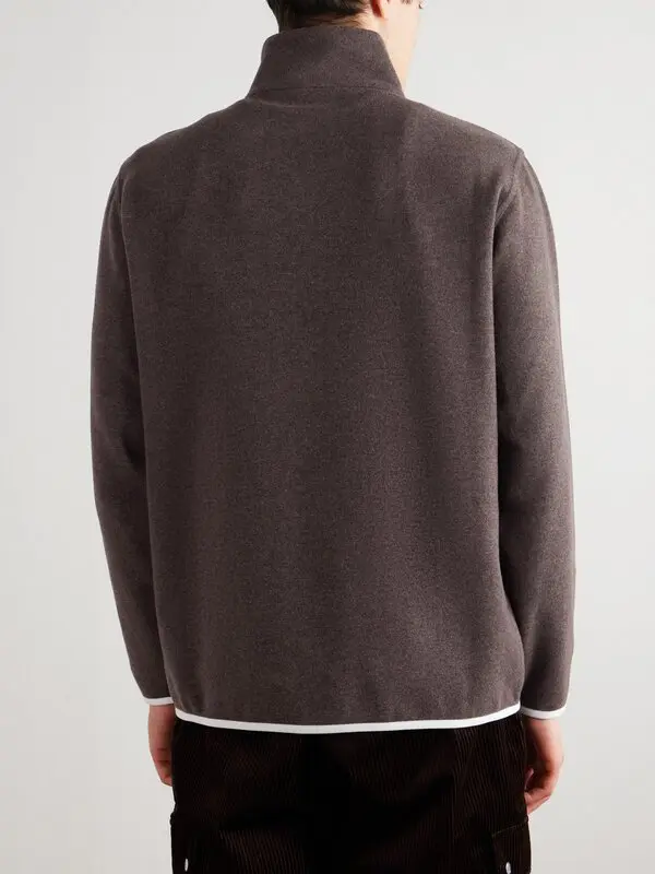 Brunello Cucinelli Logo-embroidered Fleece Half-zip Base Layer