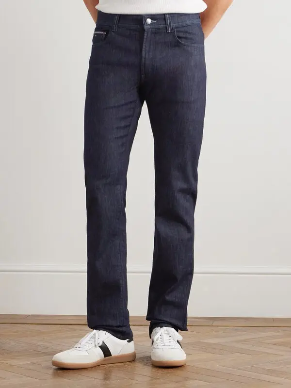 Canali Slim-fit Straight-leg Selvedge-trimmed Jeans