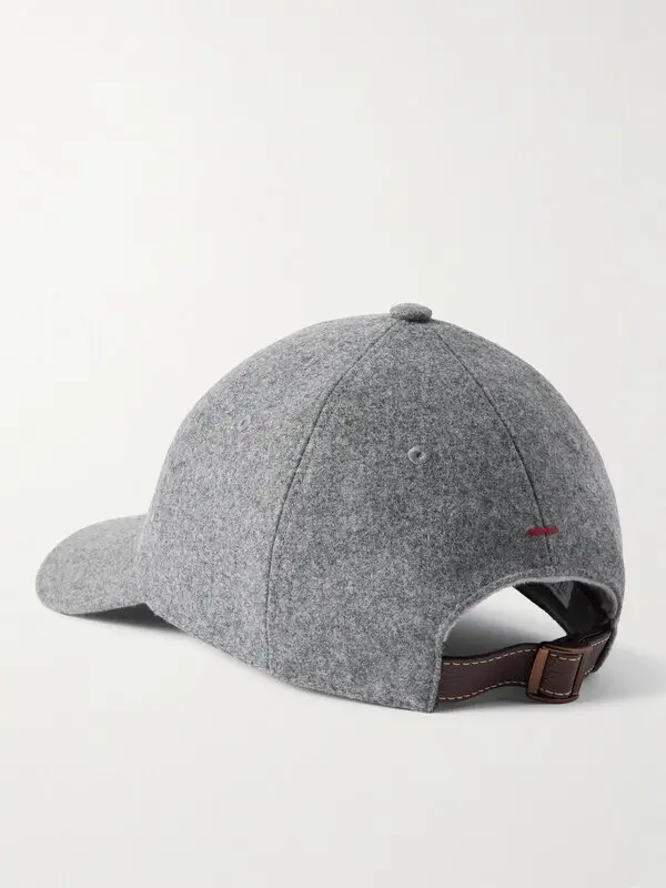 Brunello Cucinelli Logo-embroidered Wool-flannel Baseball Cap - Gray
