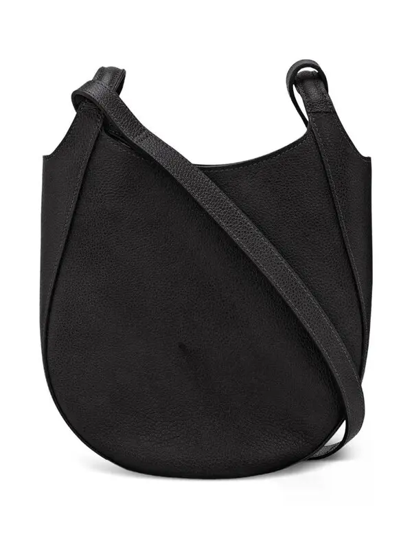 Longchamp Le Foulonné Leather Cross Body Bag - Black