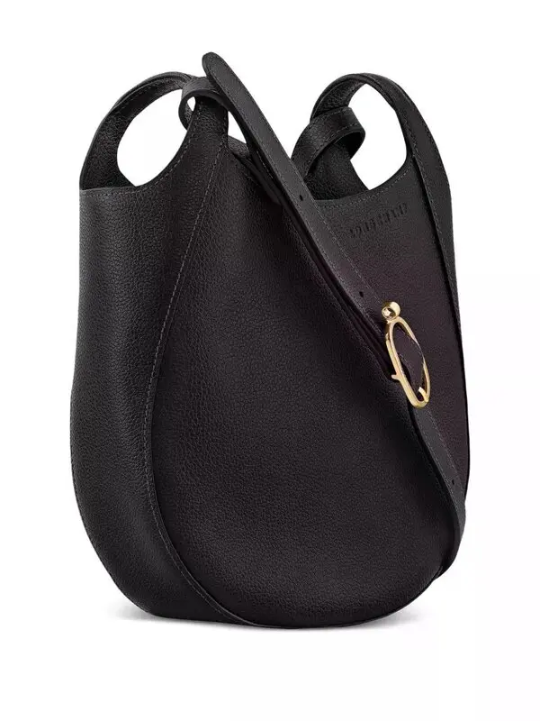 Longchamp Le Foulonné Leather Cross Body Bag - Black