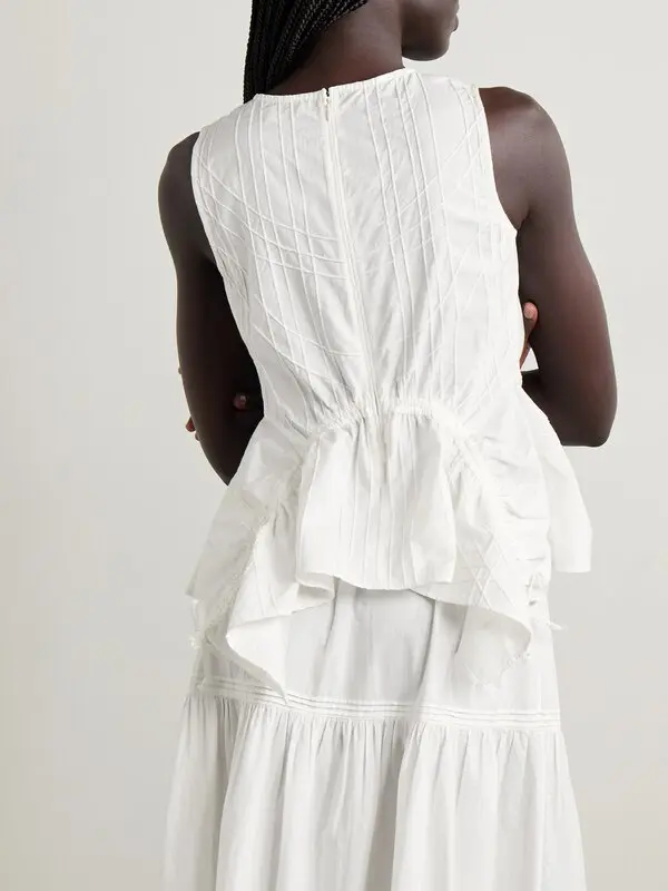 embroidered cotton poplin ruched dress Hale Bob Rayna Dress main image 0