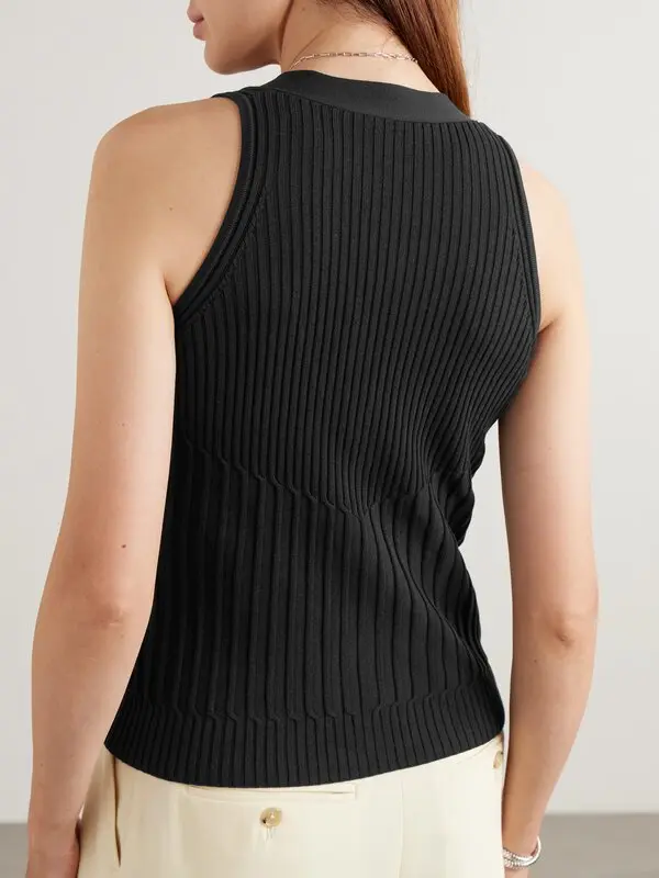Max Mara Bimba Ribbed Cotton-blend Vest - Black