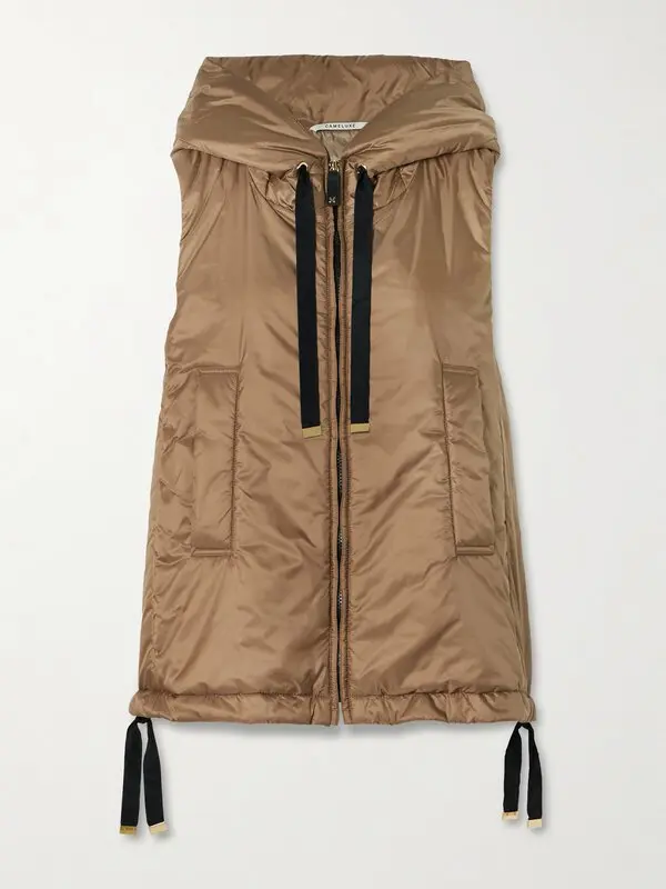 Max Mara The Cube Hooded Padded Shell Vest - Brown