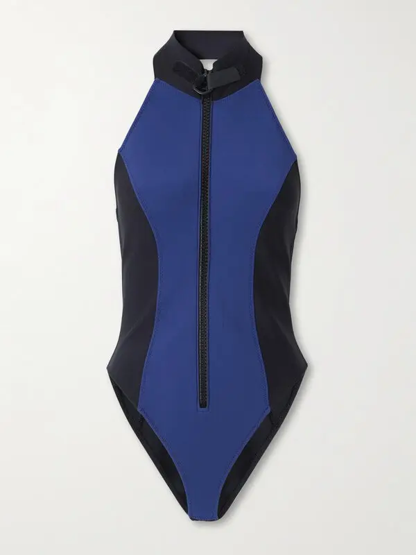 Lisa Marie Fernandez Open-back Neoprene Swimsuit - Blue