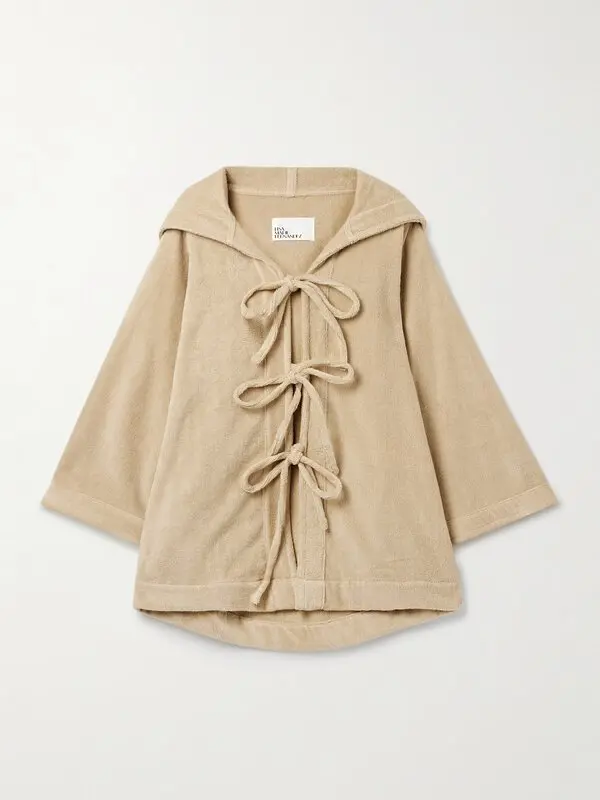 Lisa Marie Fernandez Hooded Cotton-terry Coverup - Neutrals