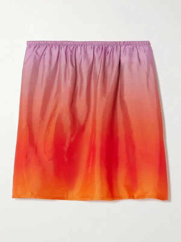 LIDO Dégradé Satin-twill Mini Skirt