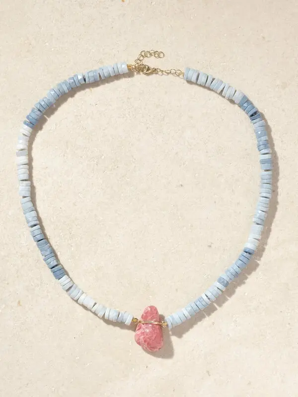 Jia Jia Aurora Rhodochrosite And Opal Necklace - Gold