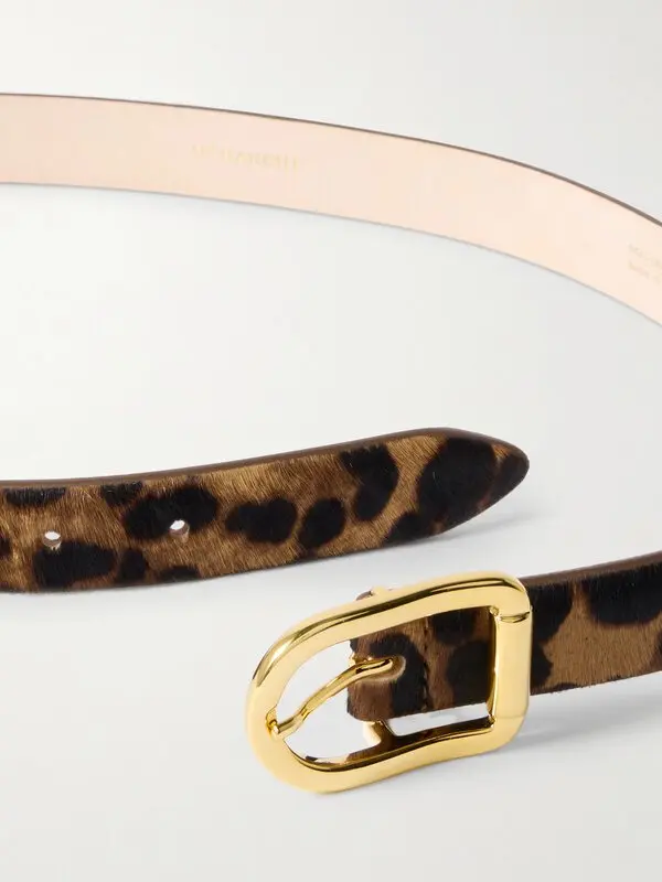 DEHANCHE Mija Leopard-print Calf Hair Belt - Animal Print