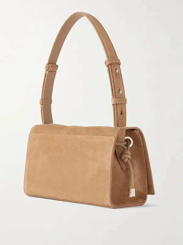 CHRISTIAN LOUBOUTIN Baggy Small Suede Shoulder Bag - Neutrals