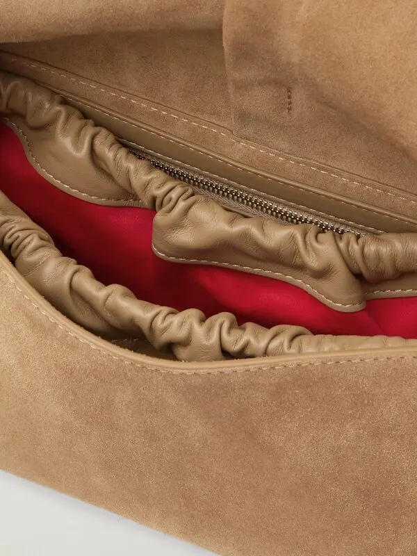 CHRISTIAN LOUBOUTIN Baggy Small Suede Shoulder Bag - Neutrals