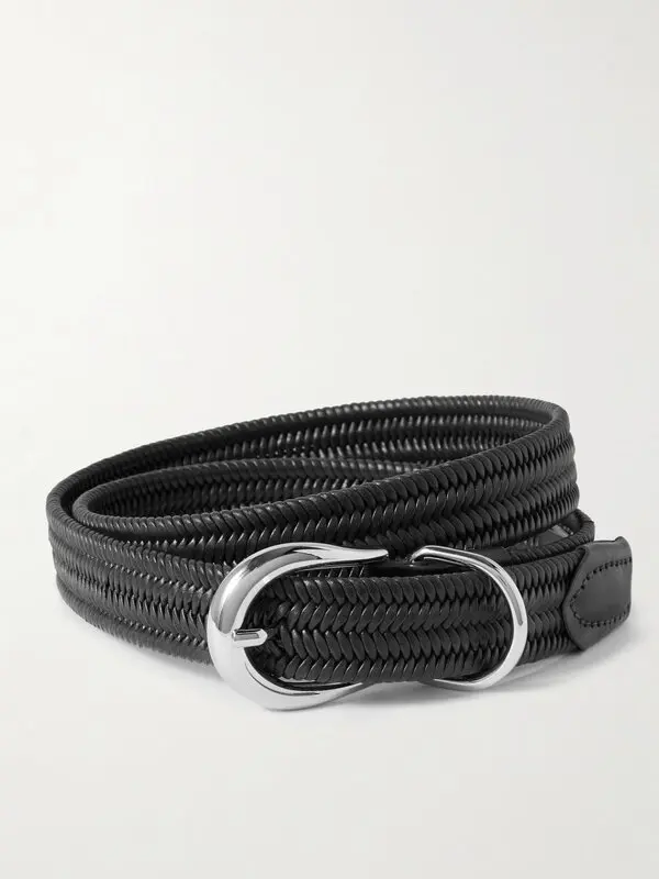 DEHANCHE Hollyhock Braided Leather Belt - Black