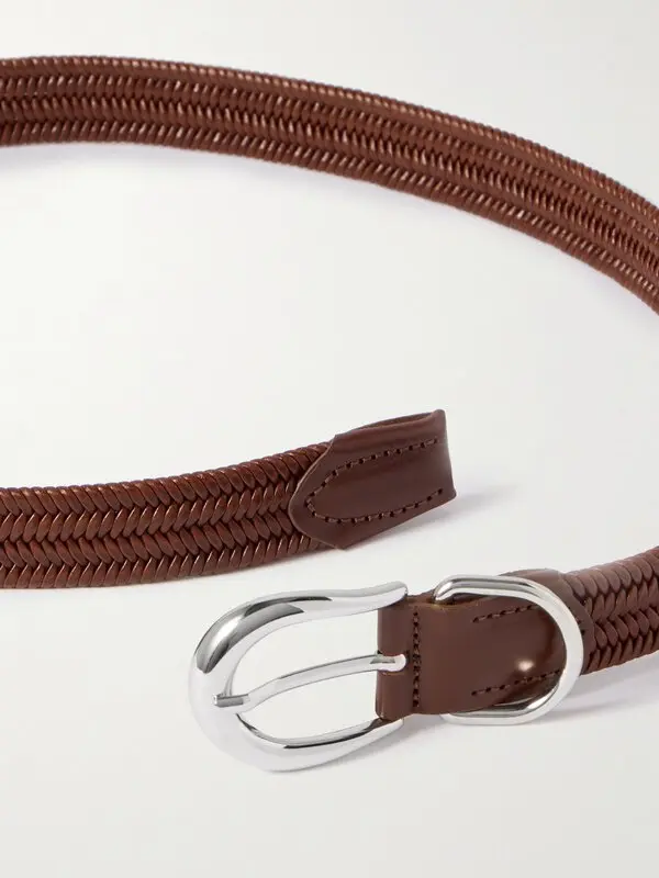 DEHANCHE Hollyhock Braided Leather Belt - Brown