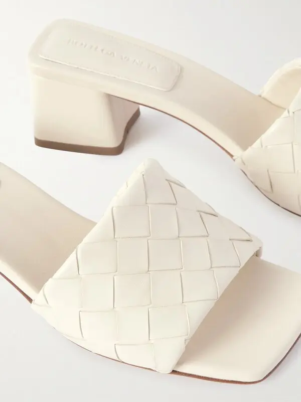 Bottega Veneta Riva Intrecciato Leather Mules - Neutrals