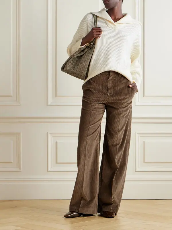 Brunello Cucinelli Ribbed Wool, Cashmere, And Silk-blend Sweater