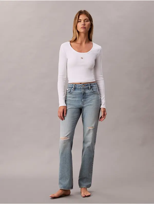 Calvin Klein High Rise Straight Jeans - Riverside