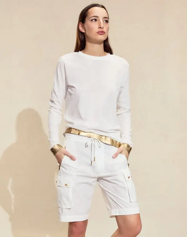 Cynthia Rowley Athena Long Sleeve Tee - White