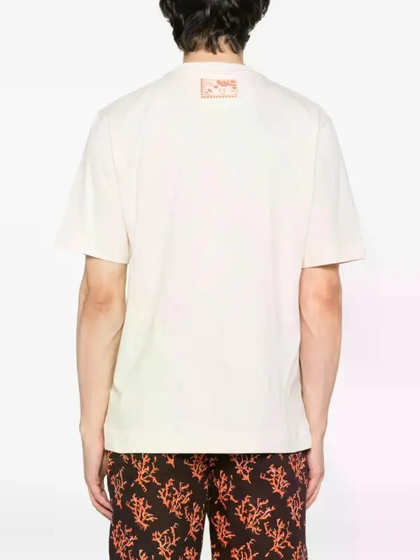 Fendi Floral-print T-shirt - Neutrals