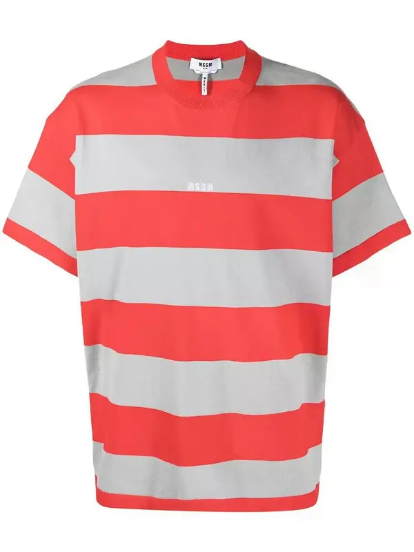 MSGM Logo-print Striped T-shirt