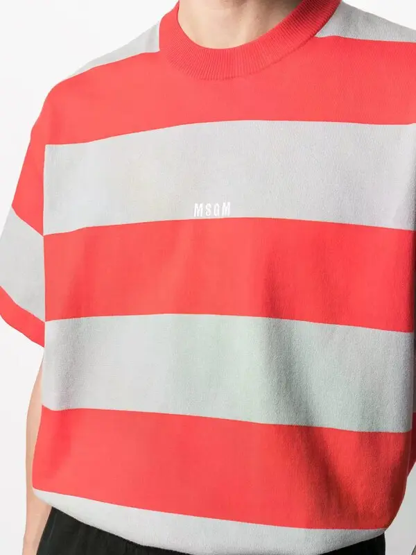 MSGM Logo-print Striped T-shirt