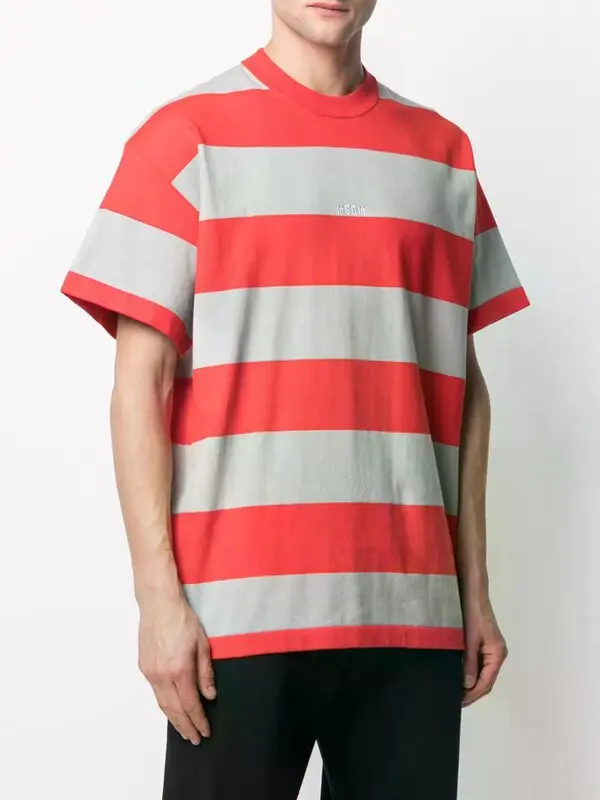 MSGM Logo-print Striped T-shirt