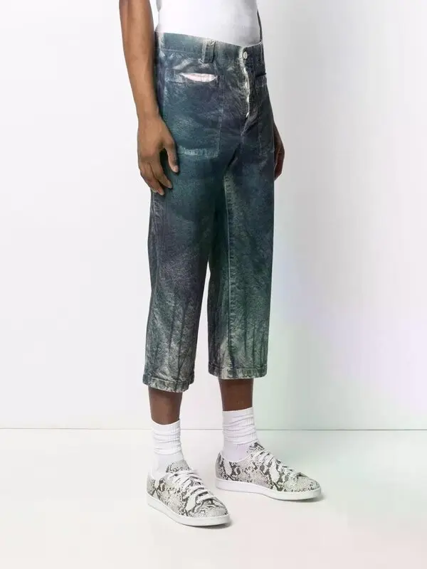 Sunnei Bleached-effect Cropped Trousers