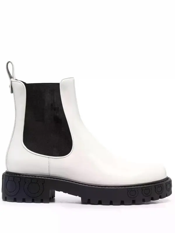 FERRAGAMO Leather Chelsea Boots