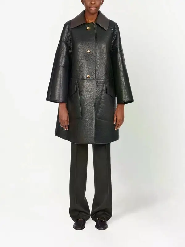 FERRAGAMO Textured Nappa-leather Coat