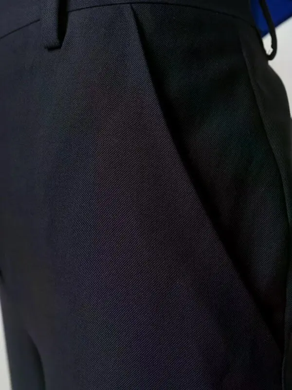 FERRAGAMO Gancini-plaque Straight-leg Trousers - Blue