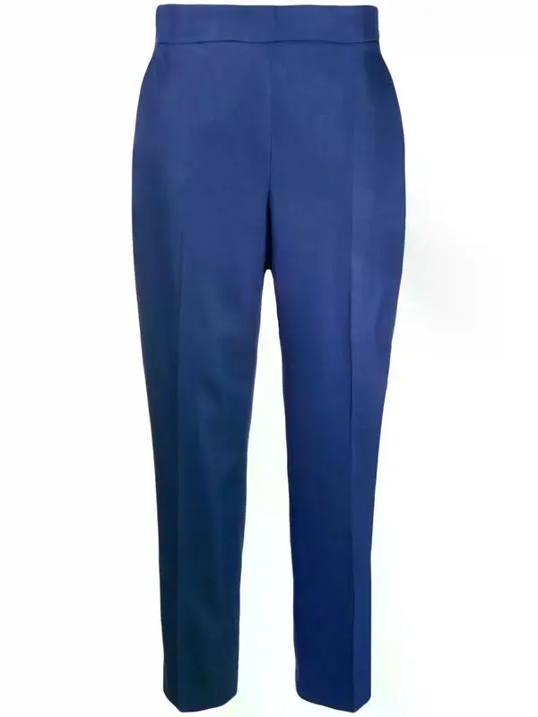 FERRAGAMO Straight-leg Silk Trousers - Blue