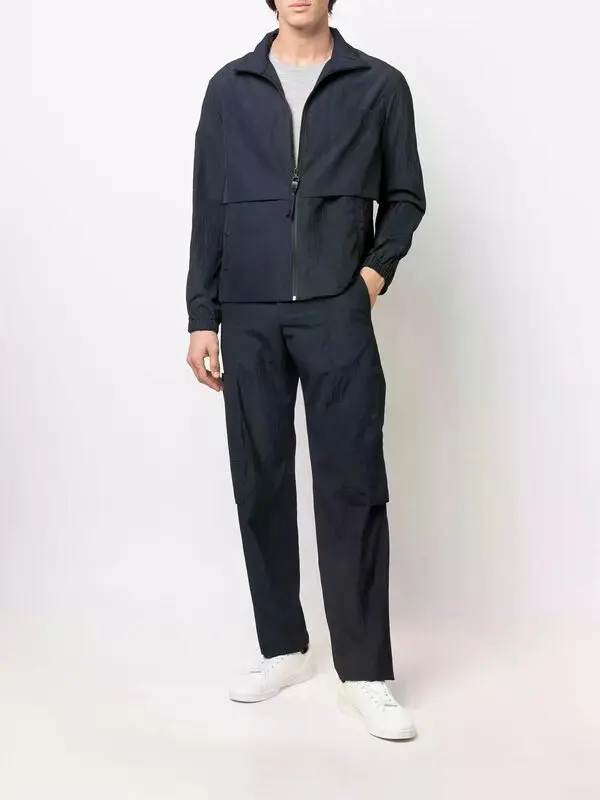 FERRAGAMO Navy Seersucker Trousers