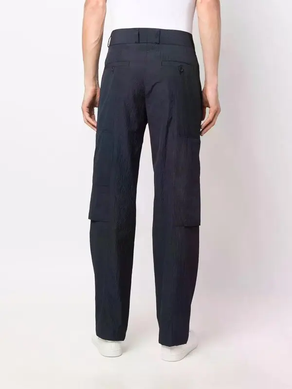 FERRAGAMO Navy Seersucker Trousers