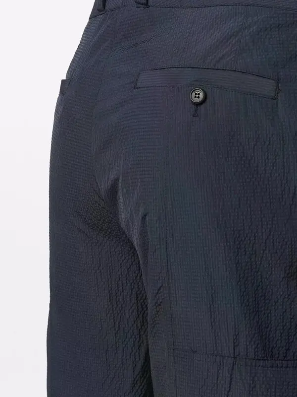 FERRAGAMO Navy Seersucker Trousers