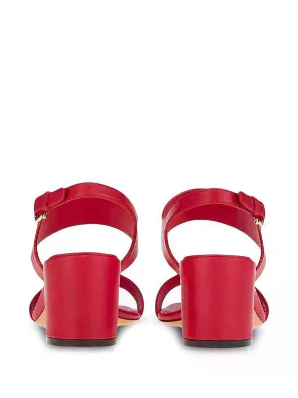 FERRAGAMO Gancini-plaque Block-heel Sandals