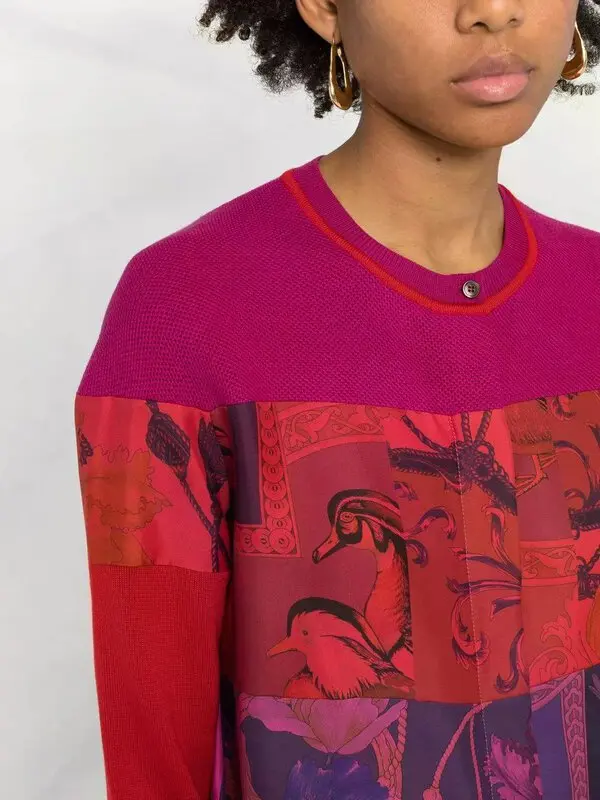 FERRAGAMO Heritage-print Panelled Cardigan