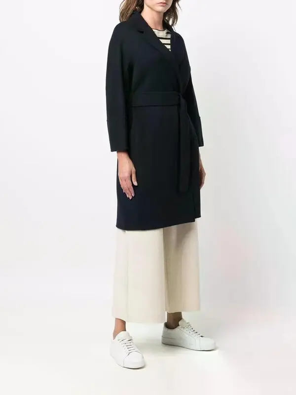 Max Mara Notched-lapels Single-breasted Virgin Wool Coat - Blue