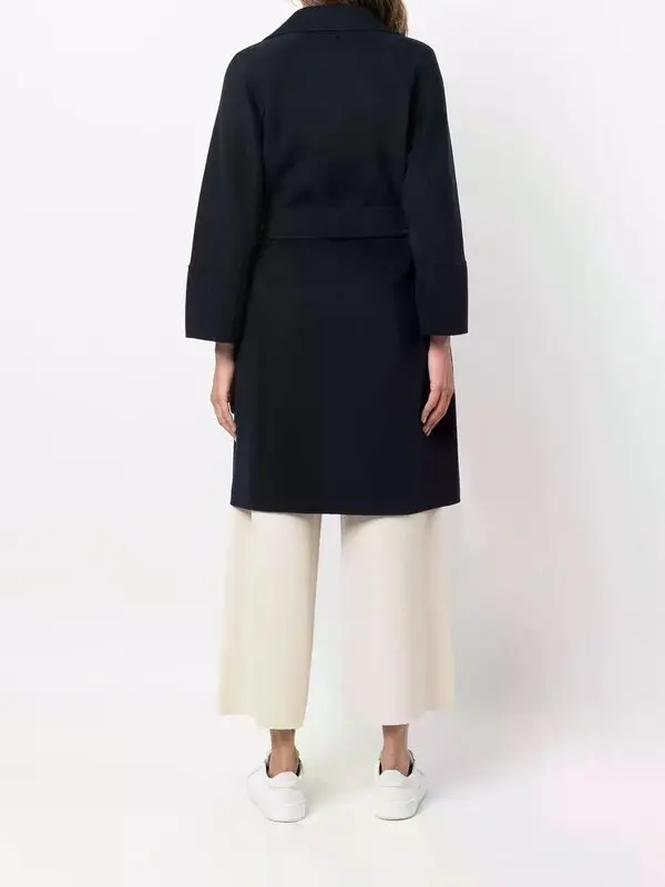 Max Mara Notched-lapels Single-breasted Virgin Wool Coat - Blue