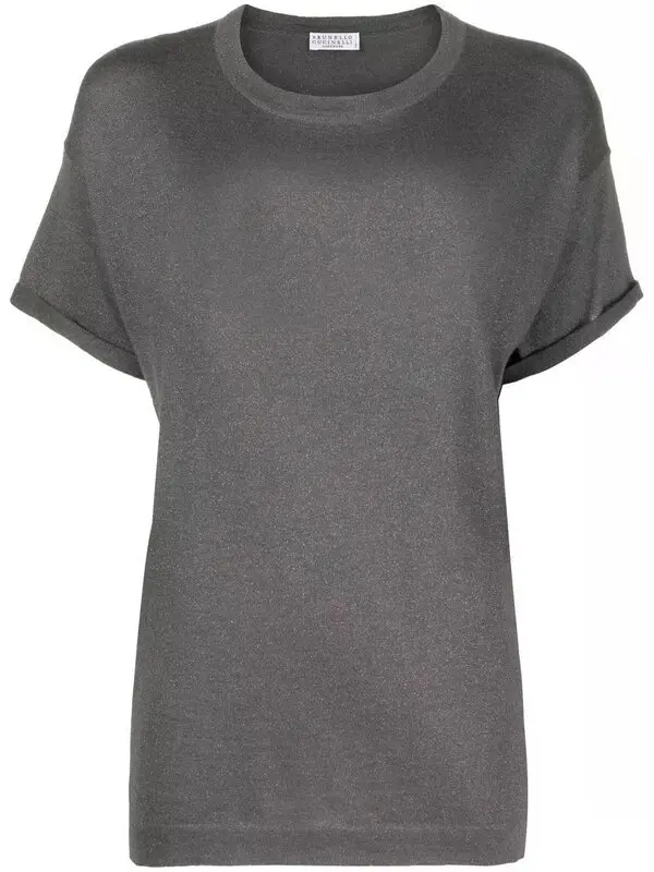 Brunello Cucinelli Round-neck Short-sleeve T-shirt - Grey